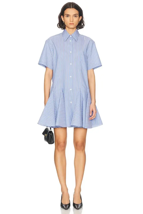 Marni Embroidered Poplin Shirt Dress - Blue China - 40% Off